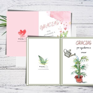 Printable Spanish Teacher Appreciation Cards, Cartas De Agradecimiento ...