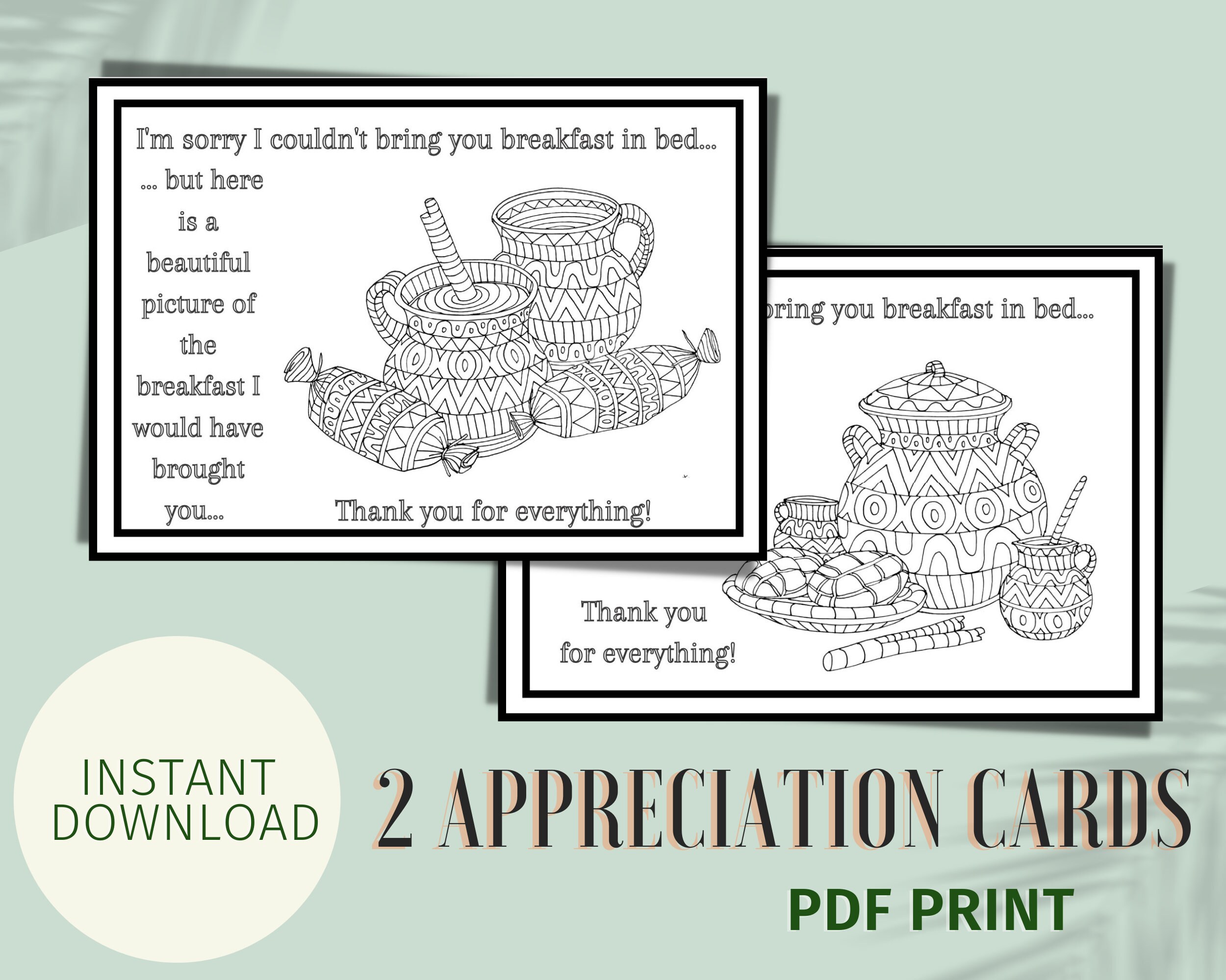 Printable Appreciation Card, Original Artwork, Teacher Appreciation ...