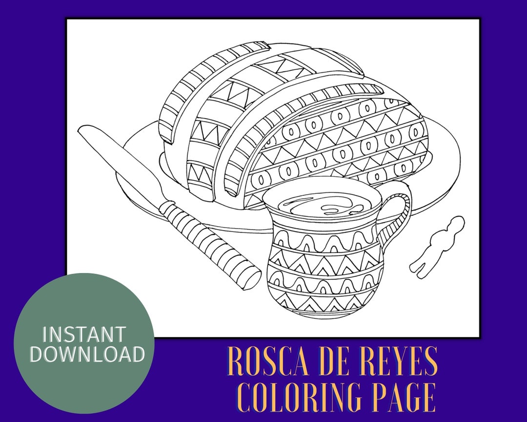 ROSCA DE REYES Coloring Page, Dia De Los Reyes Coloring Sheet, Roscon ...