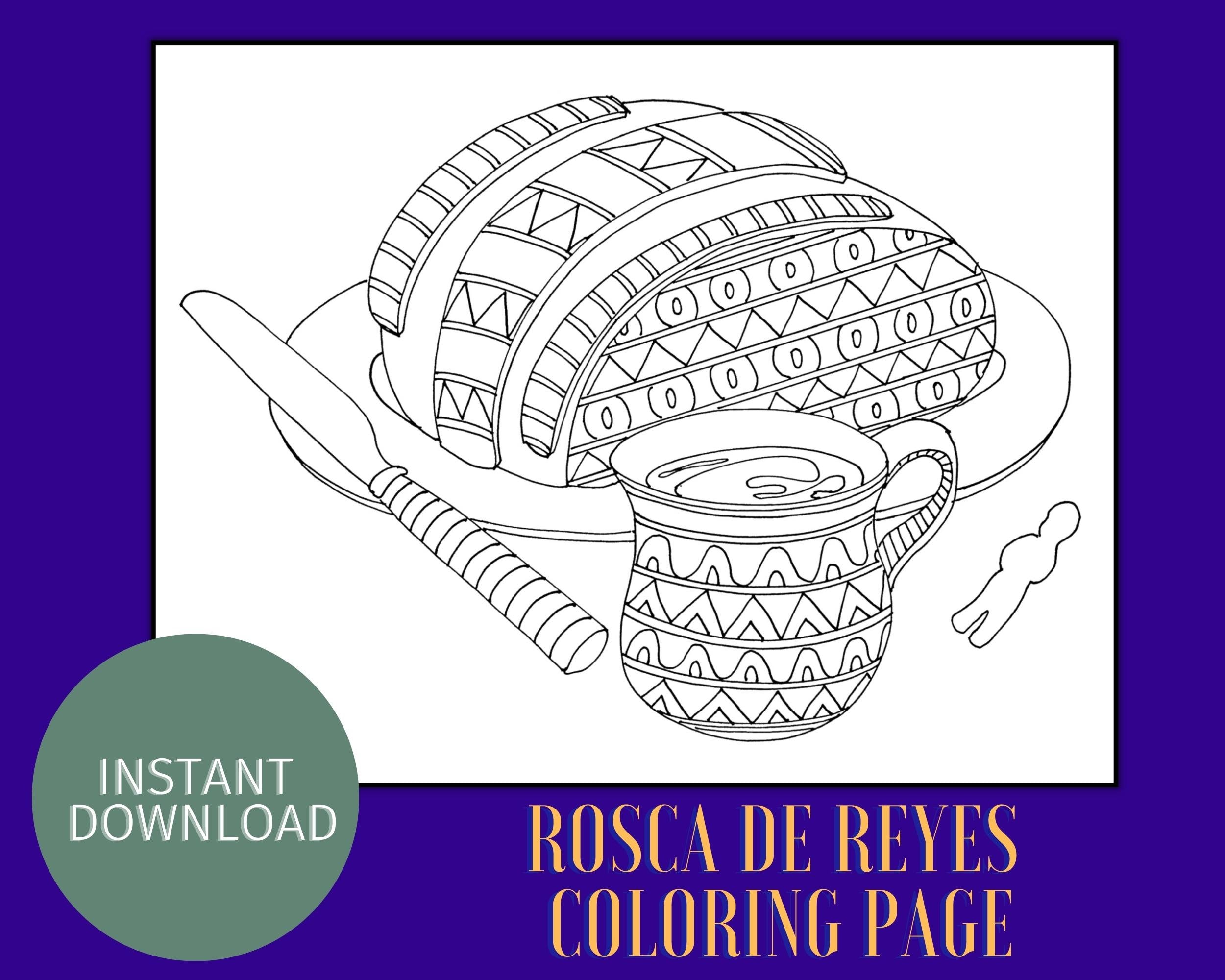 ROSCA DE REYES Coloring Page Dia De Los Reyes Coloring Sheet - Etsy