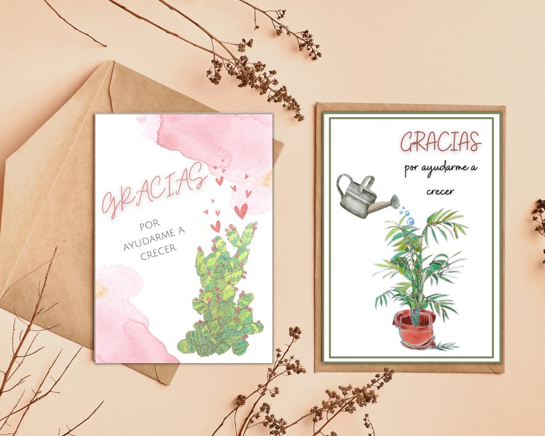 Printable Spanish Teacher Appreciation Cards, Cartas De Agradecimiento ...