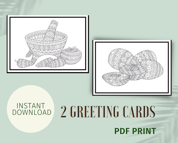 Beautiful Printable Handmade Greeting Cards Mexican Folk Art | Etsy