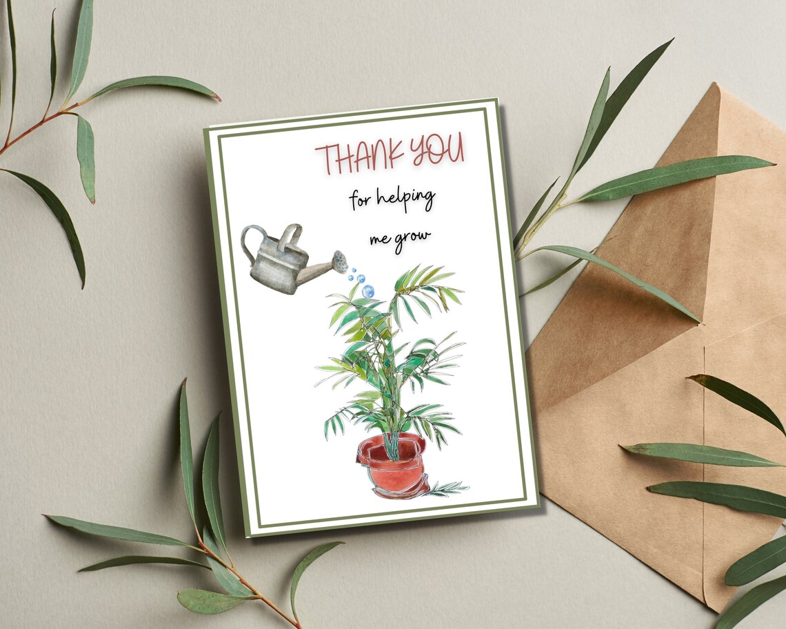 Teacher Appreciation Week Card, Watercolor Thank You Note, Printable ...