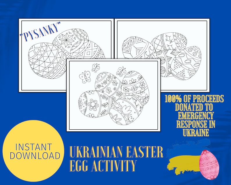 Ukraine Easter Egg Activity for Kids, for Adults, for Families, Pysanky ...