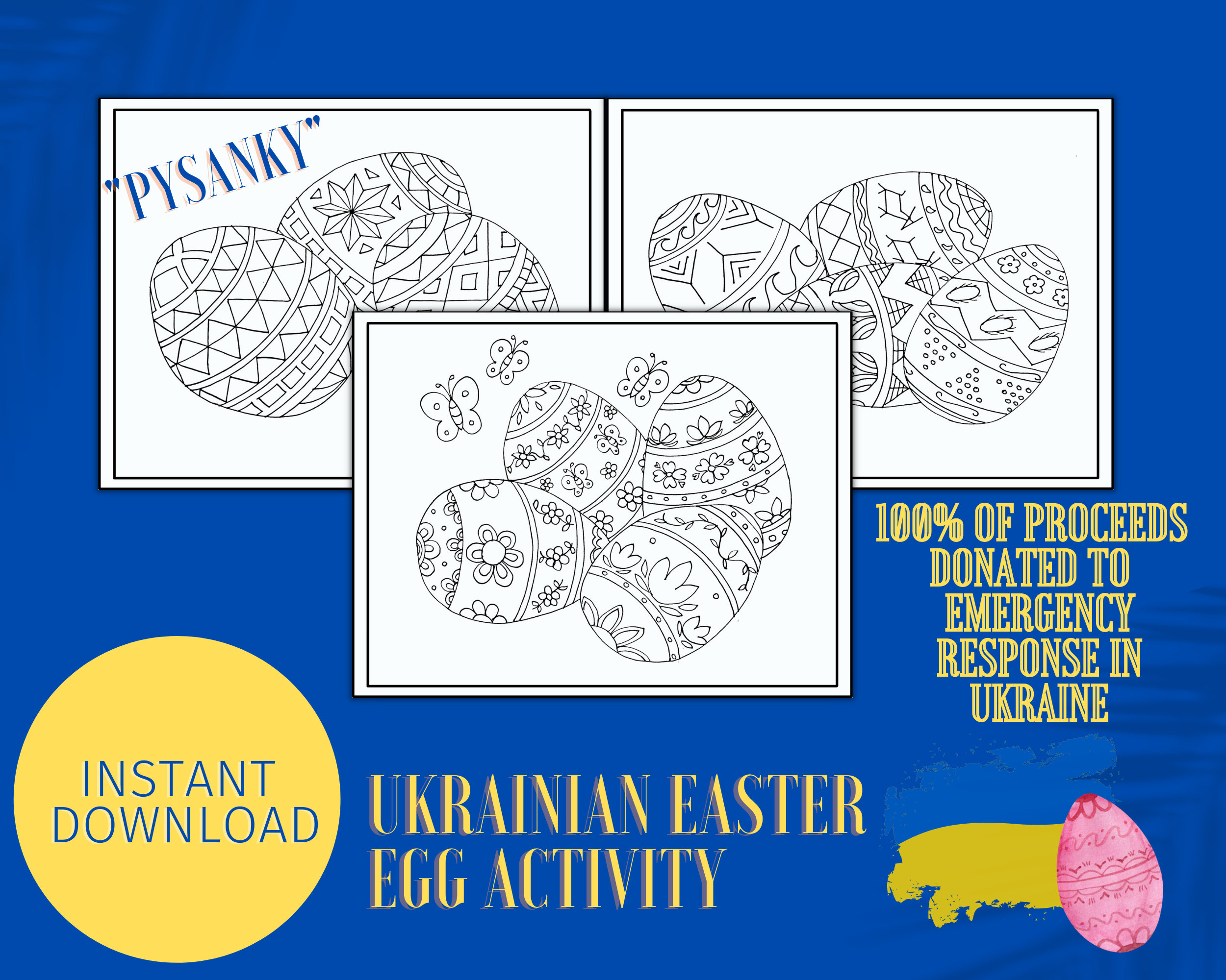 Ukraine Easter Egg Activity for Kids, for Adults, for Families, Pysanky ...