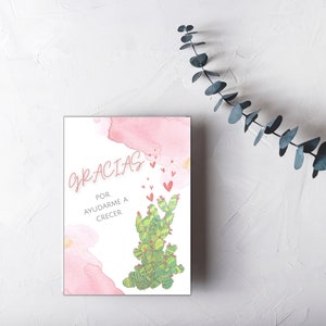 Printable Spanish Teacher Appreciation Cards, Cartas De Agradecimiento ...