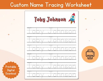 Name Tracing Custom Worksheet / Personalized First and Last Name Tracing Name Worksheet / Name ...
