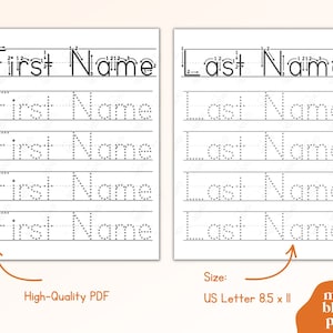 Name Tracing Custom Worksheet / First & Last Name Tracing Name ...