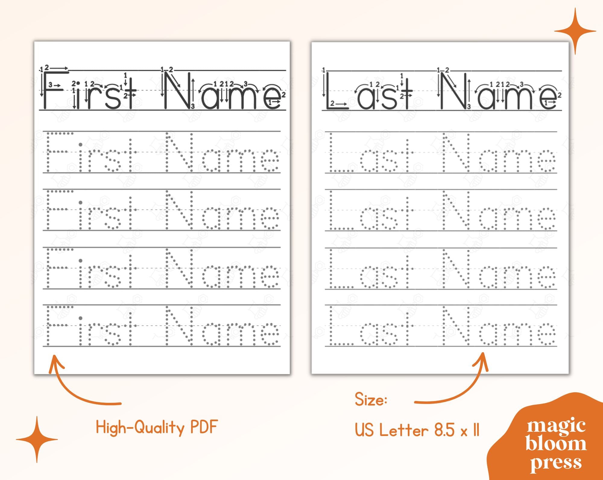 Name Tracing Custom Worksheet / First & Last Name Tracing Name ...