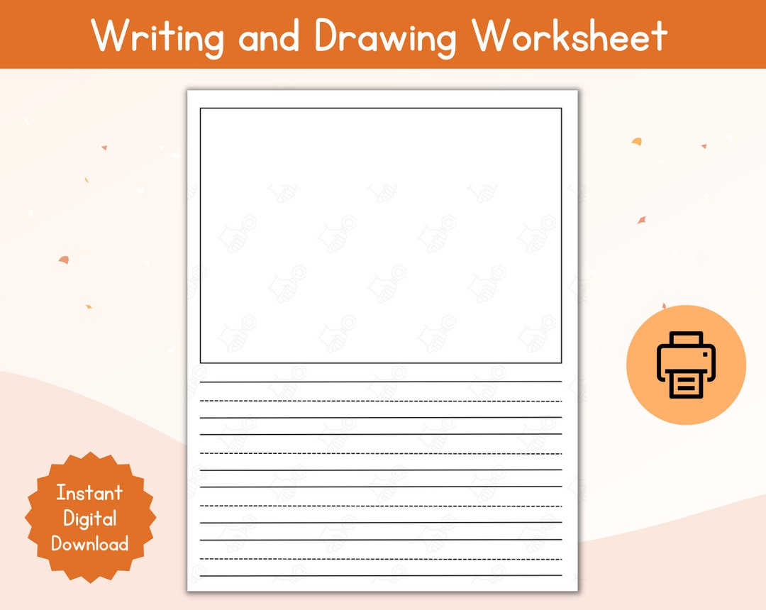 Writing and Drawing Sheet / Writing Worksheet / Handwriting Practice ...