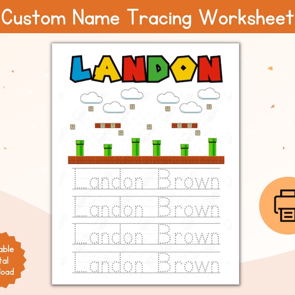 Super Mario Worksheets - Etsy