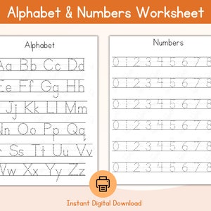 Alphabet & Number Tracing Sheet / ABC Tracing / Handwriting - Etsy