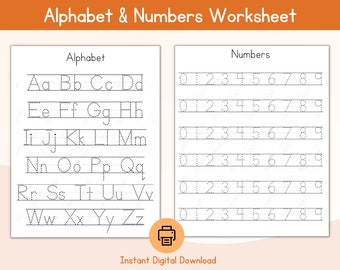 Uppercase & Lowercase Alphabet Tracing Worksheets Printable - Etsy