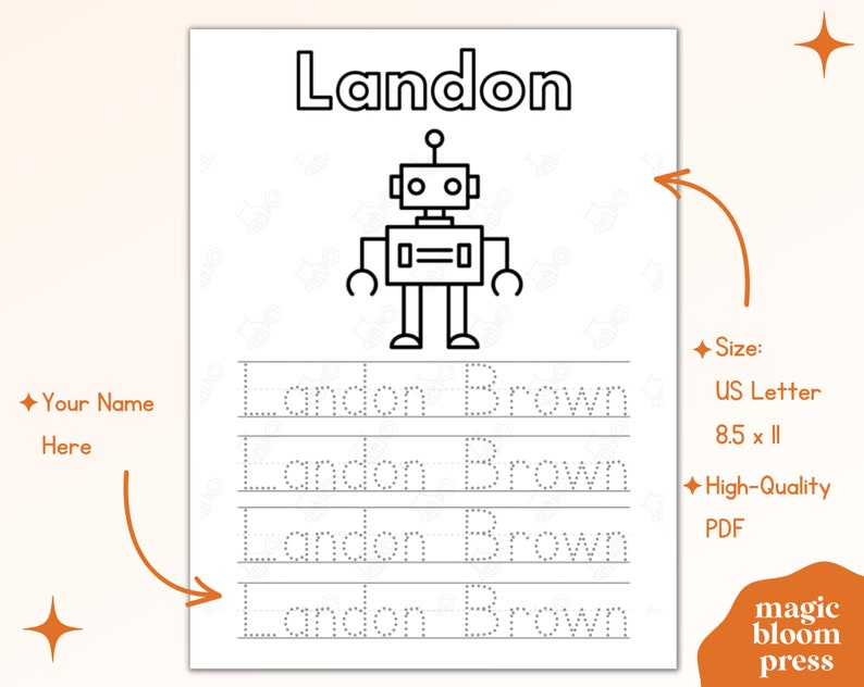 Name Tracing Custom Worksheet / Personalized First Name Tracing Name ...