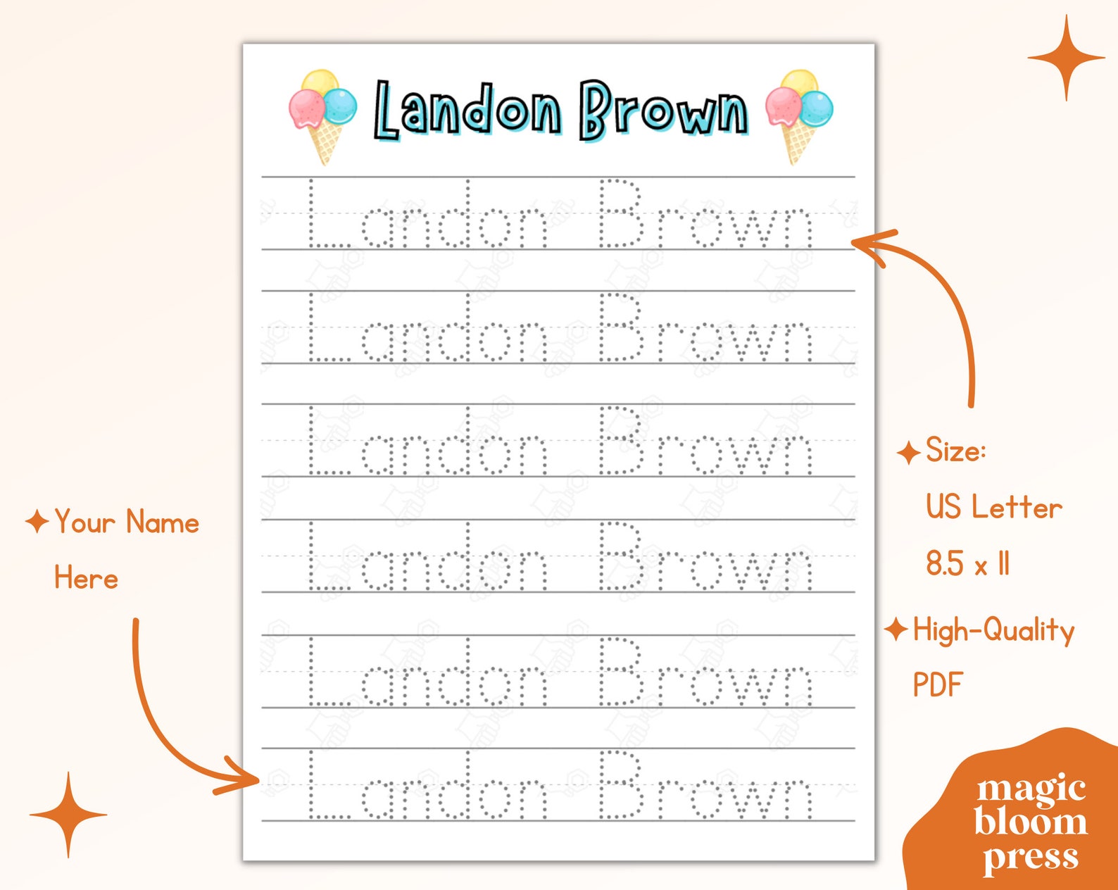 Name Tracing Custom Worksheet / Personalized First Name Tracing Name ...