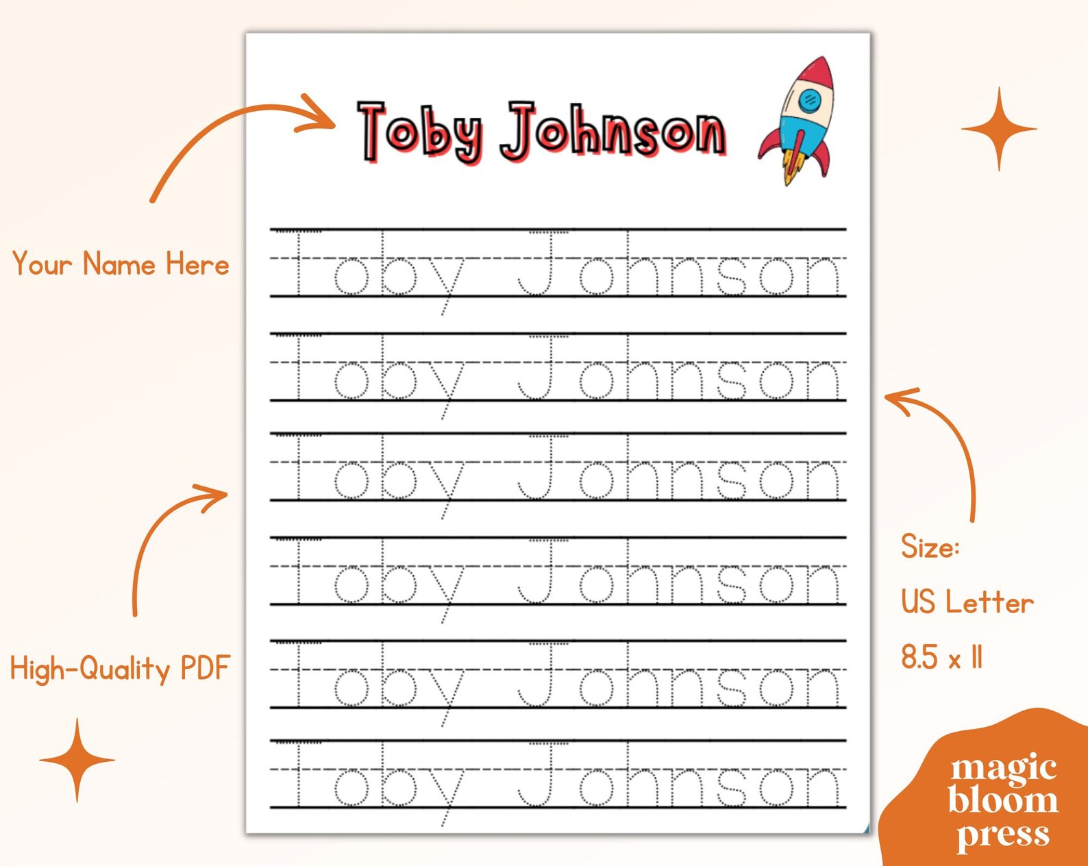 Name Tracing Custom Worksheet / Personalized First & Last Name Tracing ...