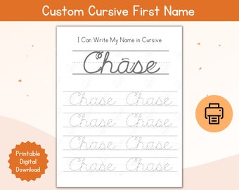 Custom Cursive Name Practice Worksheet Name Tracing Custom - Etsy