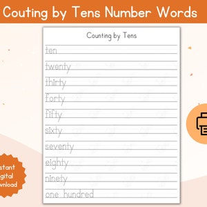 Count by Tens Worksheet / Counting by Tens Spelling Numbers / Count by ...