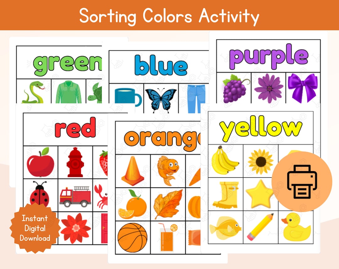 Color Sorting Activity Printable / Color Sorting Matching Activity ...