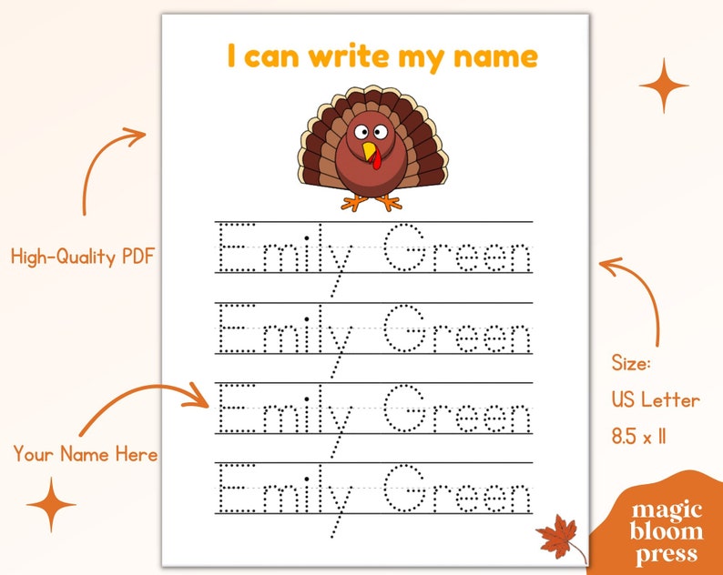 Name Tracing Custom Worksheet / Personalized First & Last Name Tracing ...