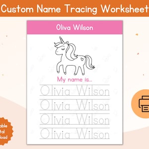 Name Tracing Custom Worksheet / Personalized First Name Tracing Name ...