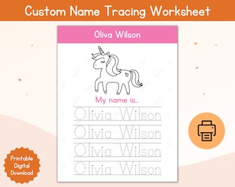 Name Tracing Custom Worksheet / Personalized First Name Tracing Name ...