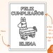 Spanish Personalized Feliz Cumpleaños Coloring Page / Custom Feliz ...