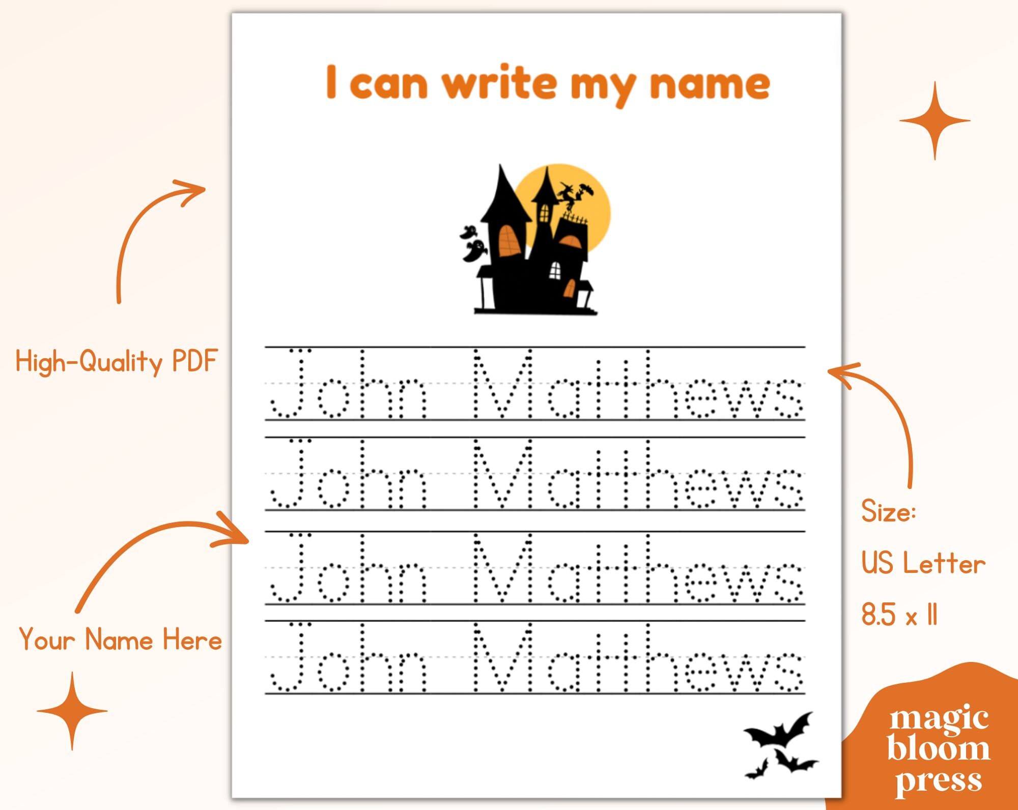 Name Tracing Custom Worksheet / Personalized First & Last Name Tracing ...