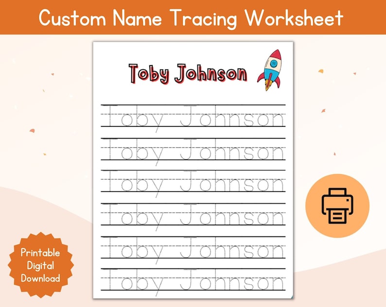 Name Tracing Custom Worksheet / Personalized First & Last Name Tracing ...