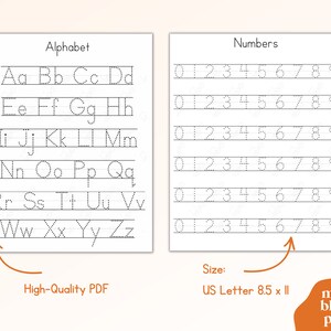 Alphabet & Number Tracing Sheet / ABC Tracing / Handwriting Practice ...