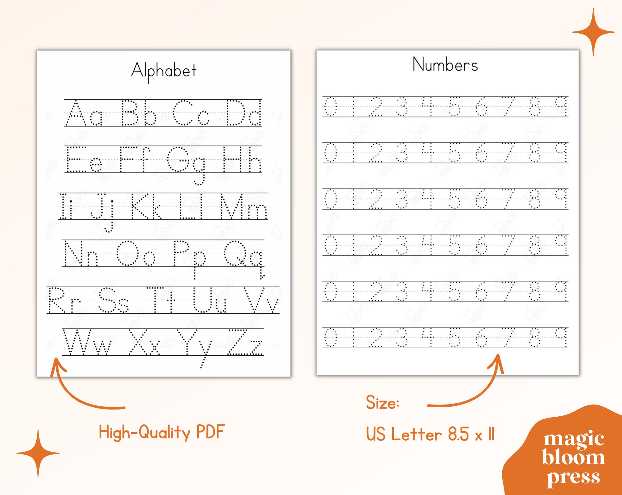 Alphabet & Number Tracing Sheet / ABC Tracing / Handwriting - Etsy ...