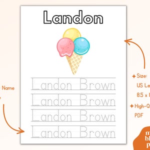 Name Tracing Custom Worksheet / Personalized First Name Tracing Name ...