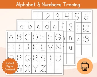 Alphabet & Number Tracing Sheet / ABC Tracing / Handwriting Practice ...