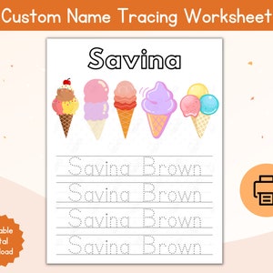 Name Tracing Custom Worksheet / Personalized First Name Tracing Name ...