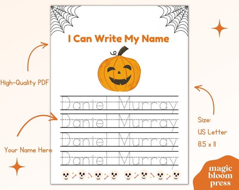 Name Tracing Custom Worksheet / Personalized First & Last Name Tracing ...