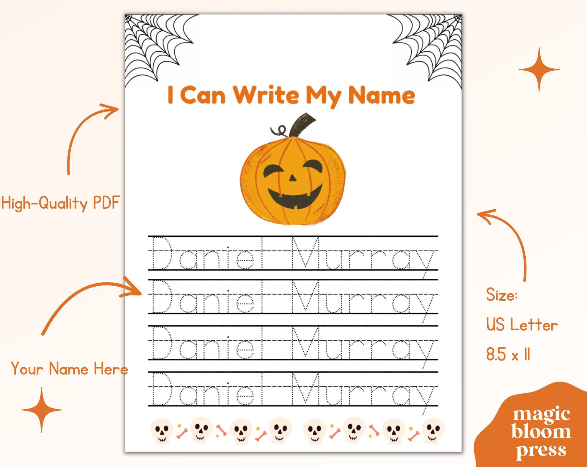 Name Tracing Custom Worksheet / Personalized First & Last Name Tracing ...