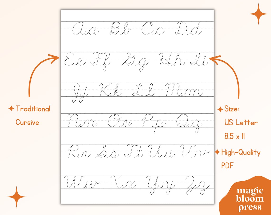 Cursive Alphabet Tracing Bundle / Printable Cursive Alphabet Tracing Worksheet/ Learn Cursive ...