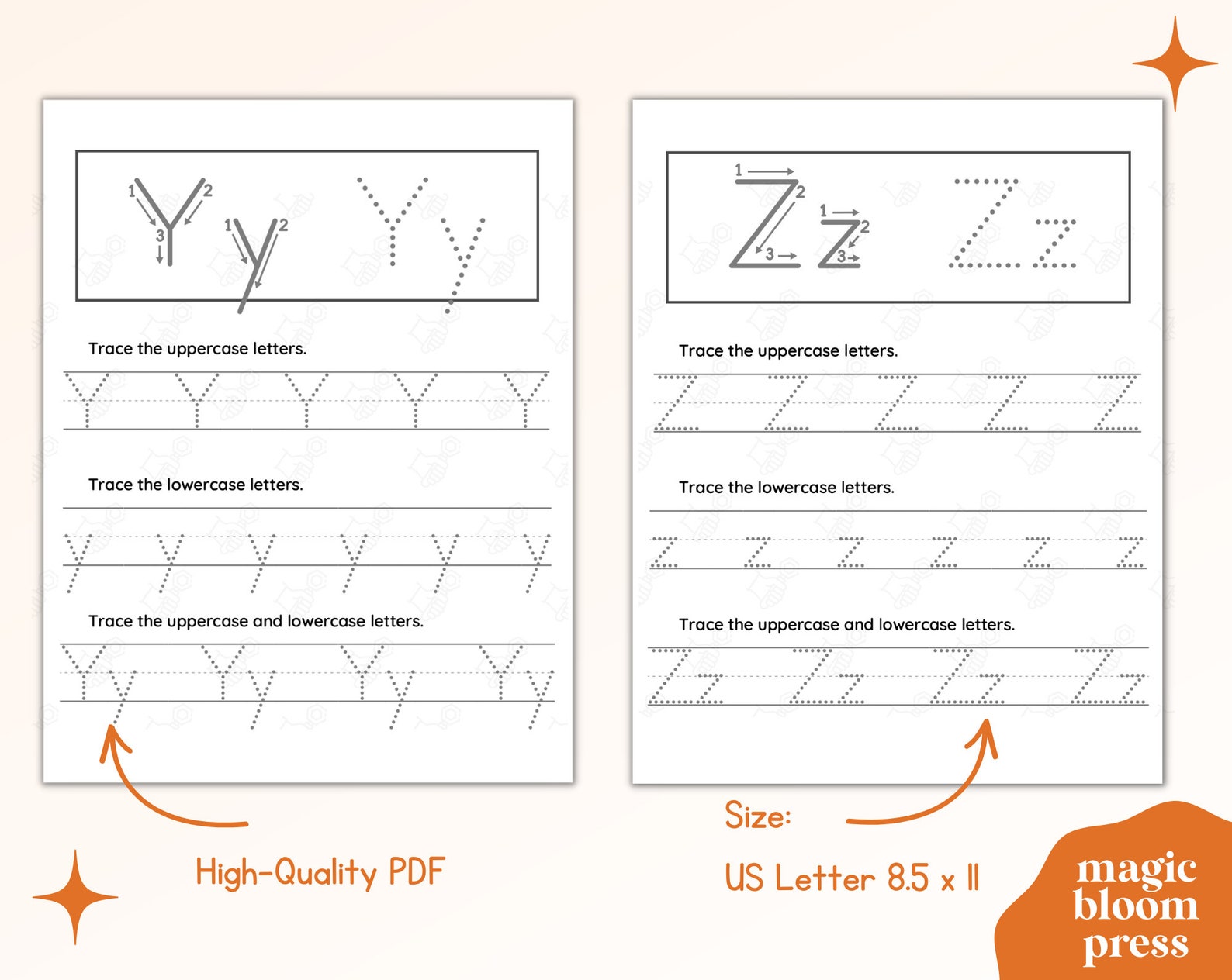 Alphabet Tracing Worksheets A-Z / ABC Tracing Workbook /handwriting ...