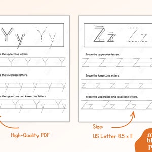 Alphabet Tracing Worksheets A-Z / ABC Tracing Workbook /handwriting ...