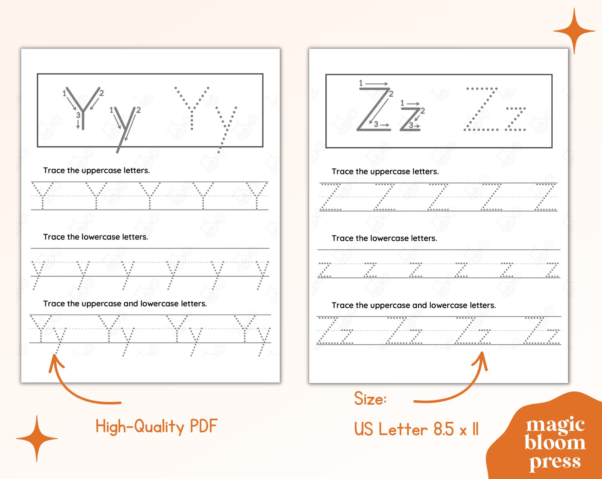Alphabet Tracing Worksheets A-Z / ABC Tracing Workbook - Etsy