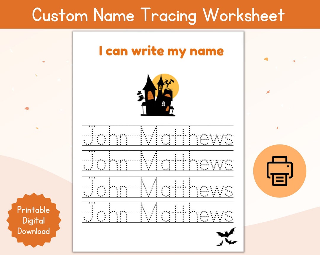 Name Tracing Custom Worksheet / Personalized First & Last Name Tracing ...