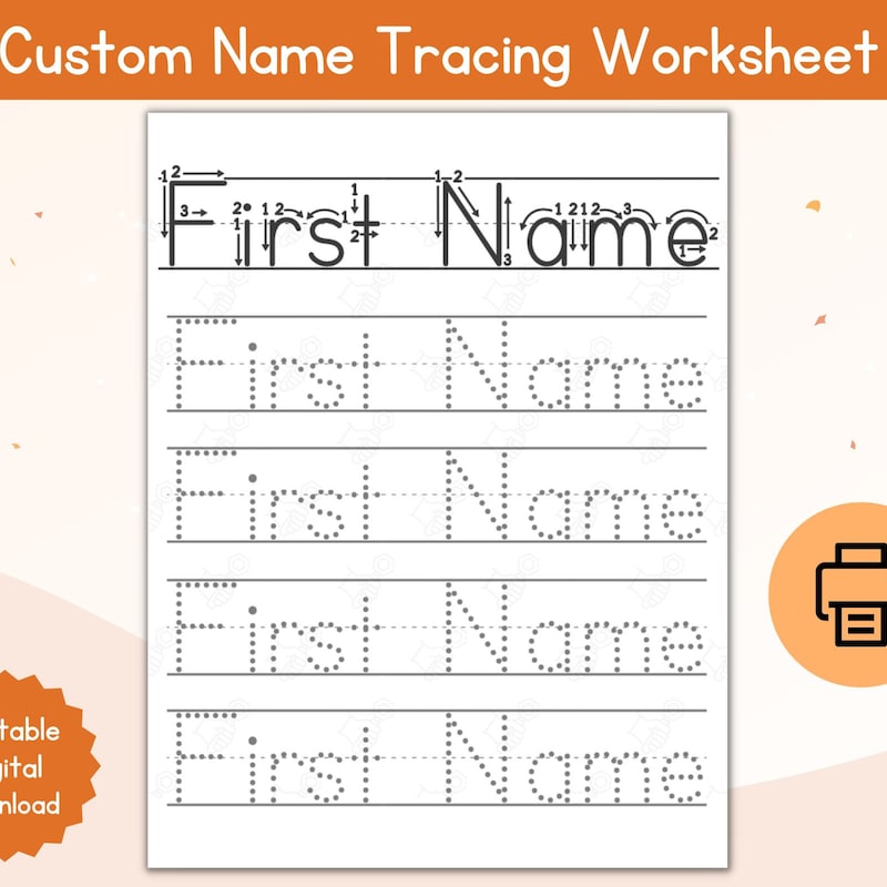 Printable Name Tracing - Etsy