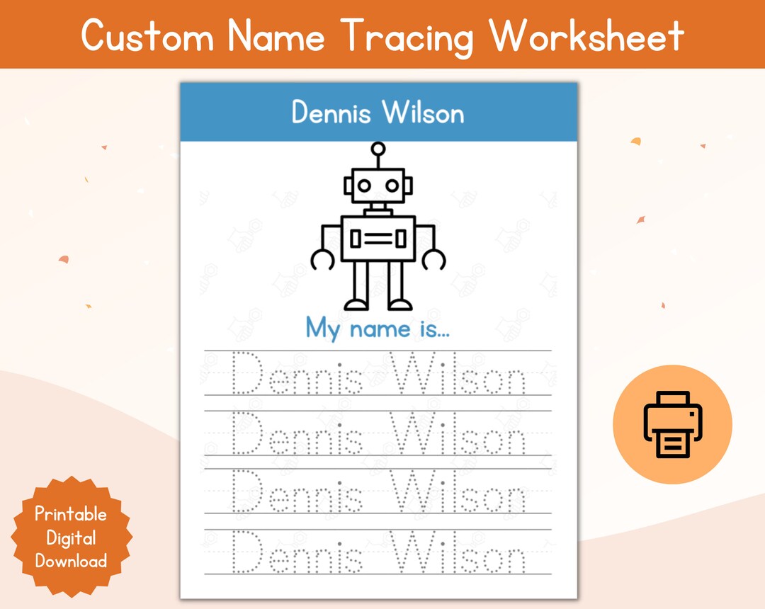 Name Tracing Custom Worksheet / Personalized First Name Tracing Name ...