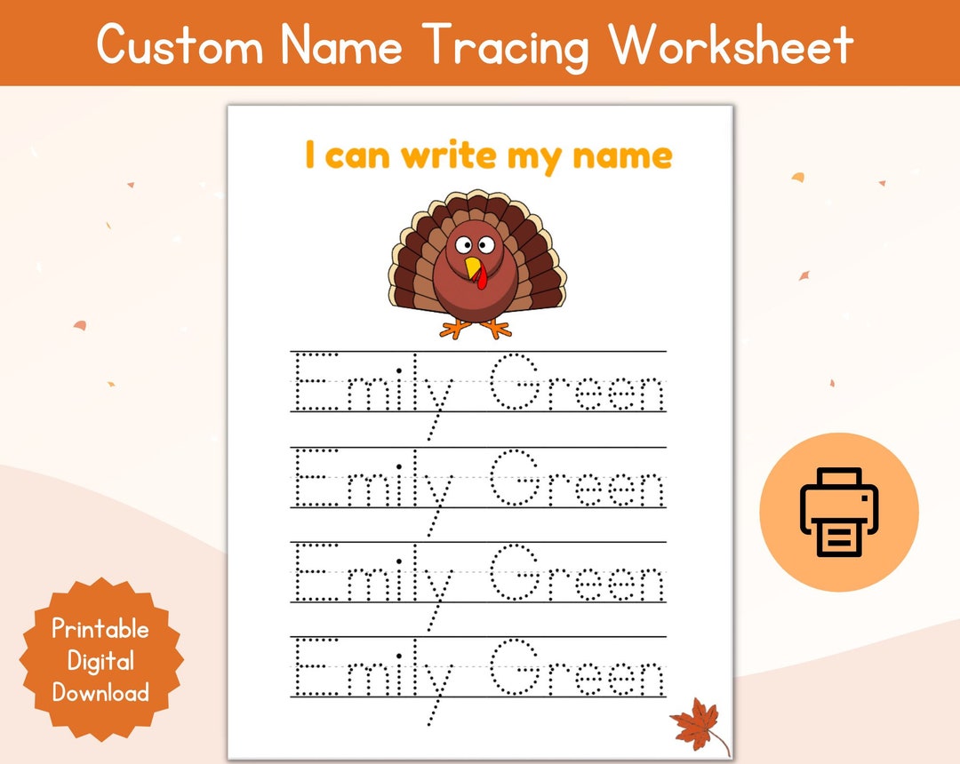 Name Tracing Custom Worksheet / Personalized First & Last Name Tracing ...