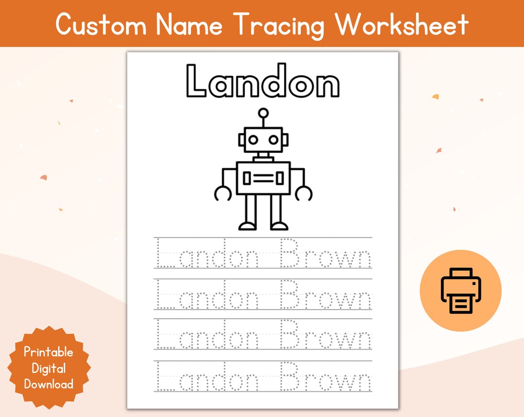 Name Tracing Custom Worksheet / Personalized First Name Tracing Name ...
