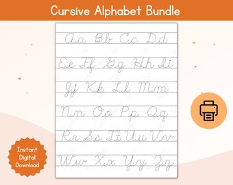 Cursive Alphabet Tracing Worksheet / Printable Cursive Alphabet Tracing ...
