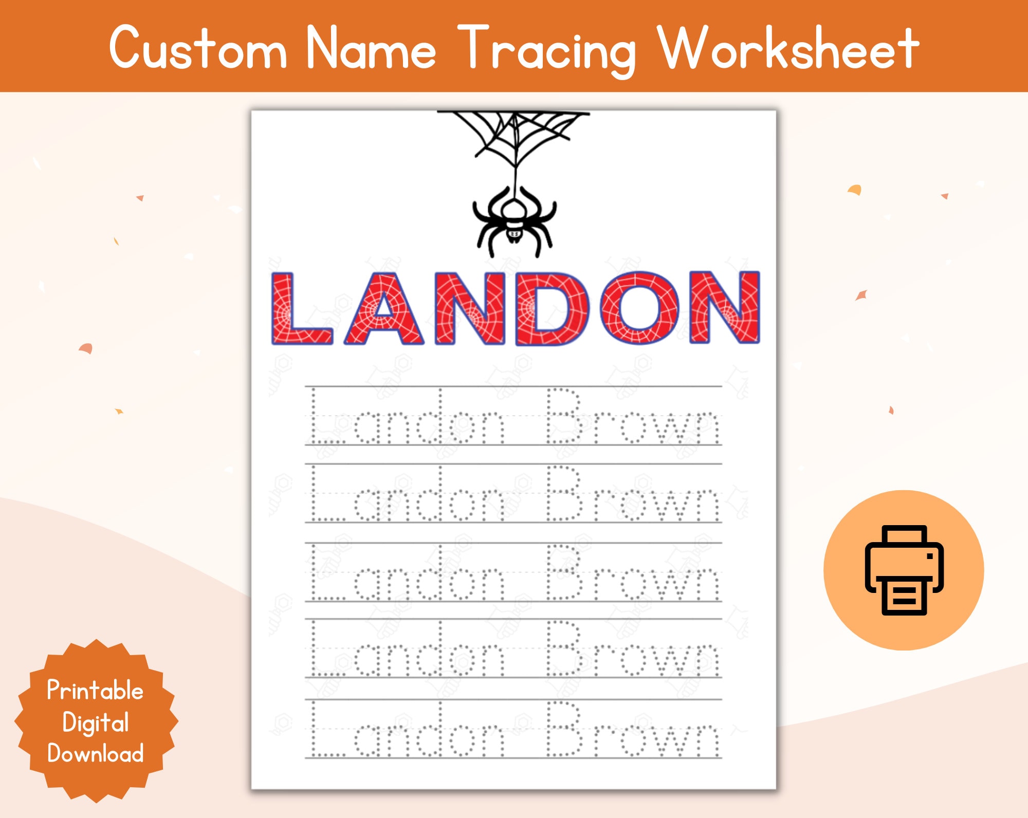 Name Tracing Custom Worksheet / Personalized First Name Tracing Name ...