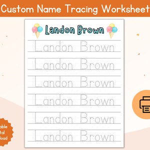 Name Tracing Custom Worksheet / Personalized First Name Tracing Name ...