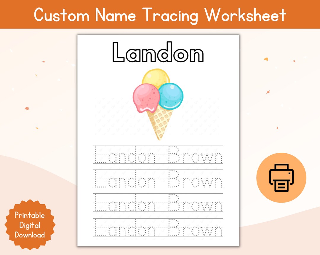 Name Tracing Custom Worksheet / Personalized First Name Tracing Name ...