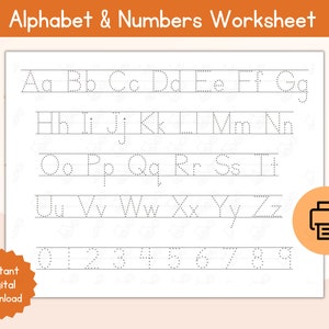 Alphabet & Number Tracing Sheet / ABC Tracing / Handwriting Practice ...